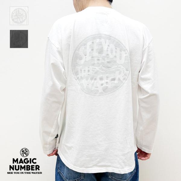 MAGIC NUMBERSEE YOU IN THE WATER XV US COTTON L/S T-SHIRT品番 25SS-MN011ストーンバイオウォッシュによる自然なフェード感とヴィンテージ感を表現した一枚。色褪せたようなバックプ...