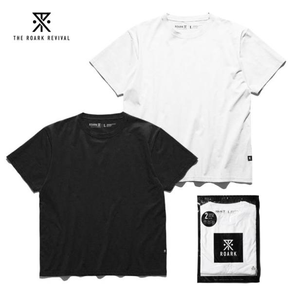 ROARK REVIVAL「 REUSE 2PACK TEE 」品番 RTJPK1000-BSC抗菌＆防臭機能を備えたベーシックな100％コットンの2パックTシャツ。無地のホワイトとブラック各1枚がセットになっていて、どちらもヘビーユース間...