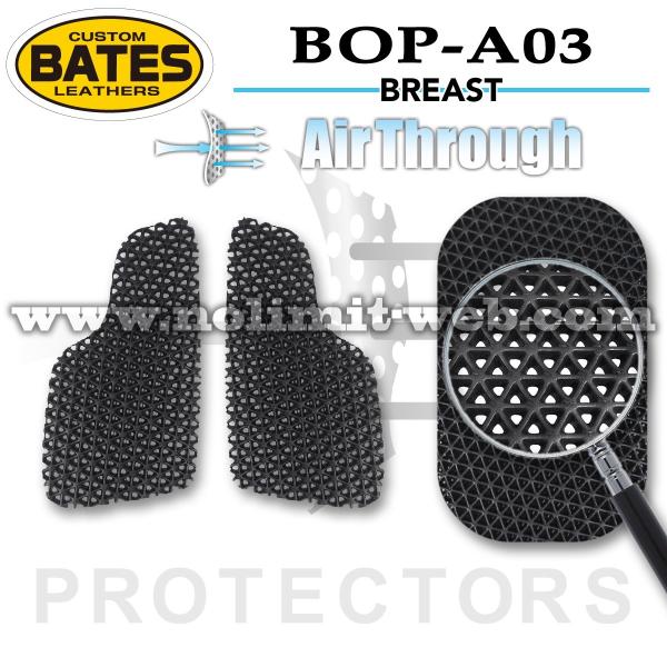 BATES（ベイツ）エアスルー胸部プロテクターBOP-A03　（2016SSモデル）従来のプロテクターよりも通気性のよいプロテクターです。※対応モデルでない（パッド装着用の袋が付いていない）場合は装着できませんのでご注意ください。　※メーカ...