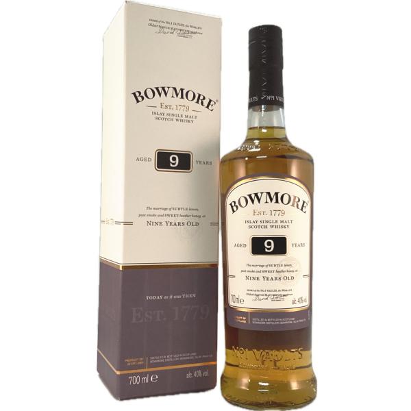 Bowmore 9-Year-Old / ボウモア 9年● 商品情報 /シングルモルトスコッチウイスキー「ボウモア」は、スコットランド・アイラ島で1779年に創設された歴史ある蒸留所。ボウモアでは、昔ながらの伝統的なフロアモルティングを頑な...