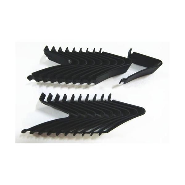 ステンレス製棚受けレール（ブラック）用の爪（20個セット販売）です。耐荷重：棚板1枚当あたりの安全荷重30kg（棚板の重量含む）棚板900ミリ×600ミリ以下。棚受けレール4本、爪4個使用時。　【特長】・棚柱への取り付け、取り外しがスピーデ...