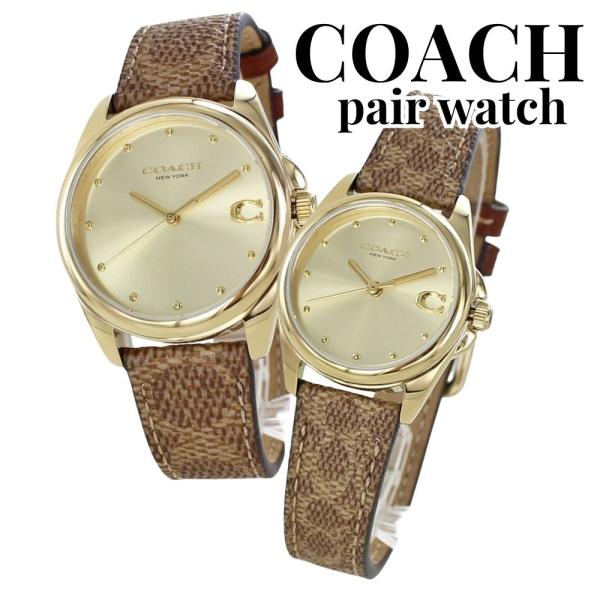 【発売日：2026年06月01日】--関連キーワード--COACH コーチ ペアウォッチ メンズ レディース ペア 腕時計 シグネチャー ブラウン レザー 革ベルト ゴールド お揃い カップル 夫婦 記念日 誕生日 プレゼント ギフト ブラ...