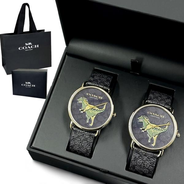 【発売日：2024年02月01日】★★★こちらの商品は、腕時計2本セットのペア商品になります。★★★【　COACH 純正 ペアボックス付き　】【 ELLIOT (エリオット) コレクション 】●COACHのアイコンキャラクター“Rexy（レ...
