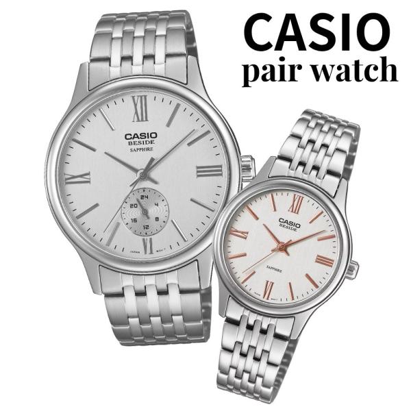 【発売日：2026年05月01日】--関連キーワード--CASIO ペアウォッチ カシオ ペア 腕時計 海外モデル 逆輸入 サファイアガラス BESIDE ビサイド カップル 夫婦 記念日 プレゼント ギフト シルバー メタルベルト メンズ...