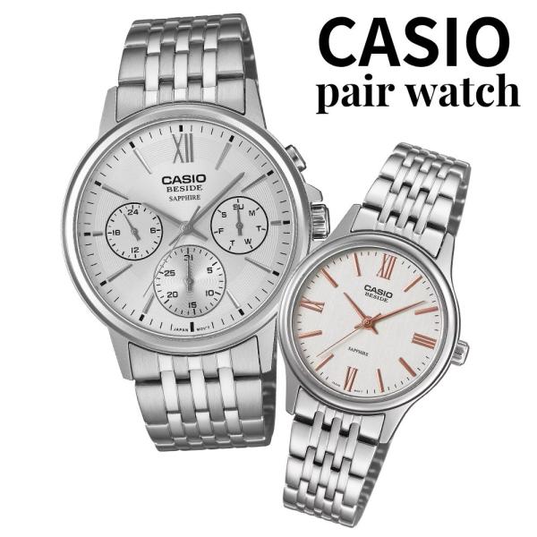 【発売日：2026年05月01日】--関連キーワード--CASIO ペアウォッチ カシオ ペア 腕時計 海外モデル 逆輸入 サファイアガラス BESIDE ビサイド カップル 夫婦 記念日 プレゼント ギフト シルバー メタルベルト メンズ...