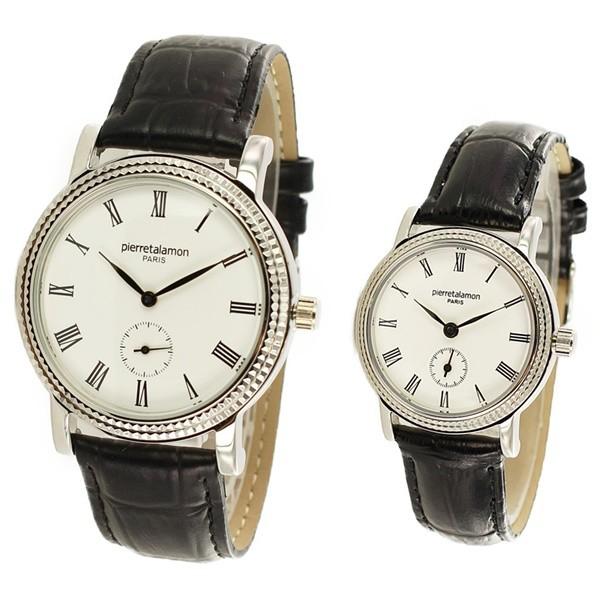 【発売日：2017年07月01日】ペア腕時計ボックス（数量限定）プレゼント中！こちらは腕なじみの良さとエレガントさが魅力のレザーベルトのペアセットです。レトロクラシックなコインエッジのベゼルとインデックスが特徴です。高級感のあるクロコダイル...