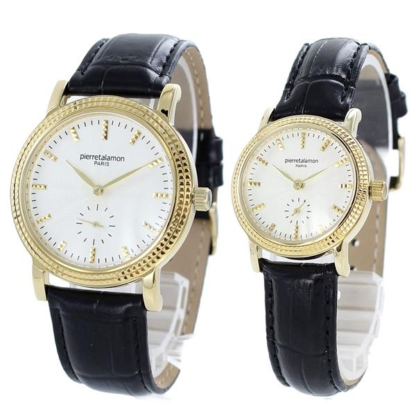 【発売日：2017年07月01日】ペア腕時計ボックス（数量限定）プレゼント中！こちらは腕なじみの良さとエレガントさが魅力のレザーベルトのペアセットです。レトロクラシックなコインエッジのベゼルとインデックスが特徴です。高級感のあるクロコダイル...