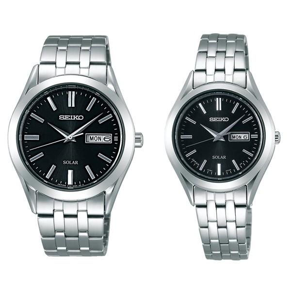 【発売日：2018年11月01日】只今ペア腕時計ボックス（数量限定）プレゼント中！SEIKOの海外限定モデル(SEIKO逆輸入モデル)こちらはソーラークオーツなので電池交換は不要です。高級感のあるステンレスブレスレットのペアウォッチ。状態：...