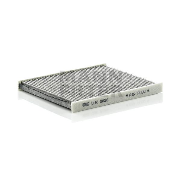 MANN-FILTER マンフィルター　エアコンフィルターキャビンフィルター活性炭入り!!■品番：CUK2026■サイズ（mm）A縦205　×　B横177　×　H高さ18■適合車種例CHRYSLERYpsilonFIAT500 / Nuov...