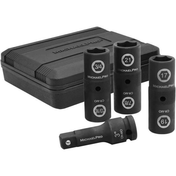MichaelPro　マイケルプロ■1/2インチ ドライブ インパクトラグナットソケットセット 17mm,19mm,21mm,3/4インチ,13/16インチ,7/8インチ SAEサイズ クロムモリブデン鋼品番：MP005022
