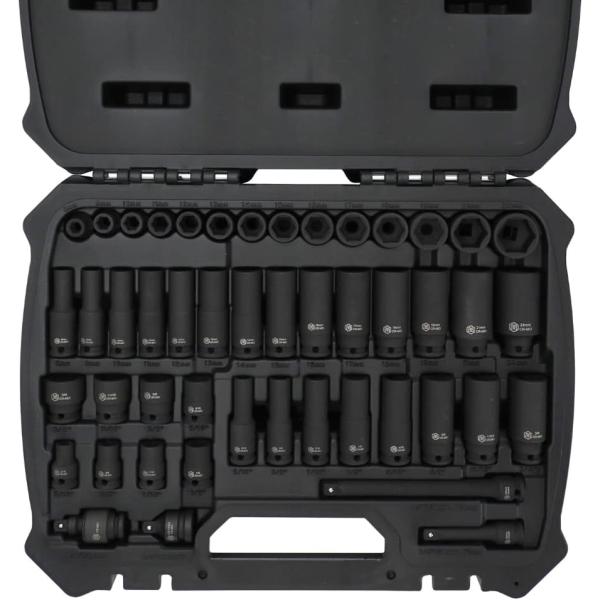 MichaelPro　マイケルプロ■3/8インチドライバー インパクトソケットセット（48点） SAE＆メトリックサイズ　5/16-3/4インチ＆8-24mm 標準＆ディープソケット品番：MP005035