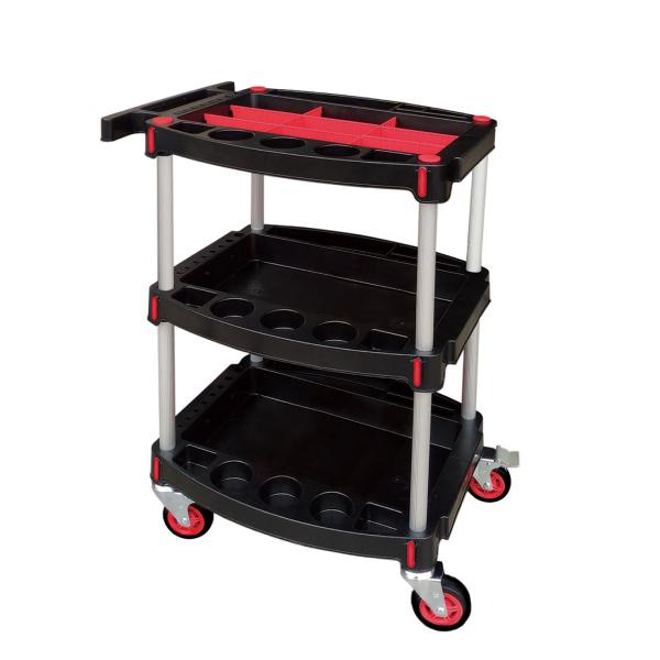 静音設計のストッパー付360°自在キャスター小物やスプレー缶の収納に便利！耐荷重100kgサイズ：L660×W490×H920mm重さ：7.9kgキャスターサイズ：100mm(2個ロック式、2個自在式)支柱規格：350mm　アルミトレーサイ...