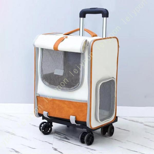 ペットキャリーバッグ キャスター付き旅行、散歩、通院など、犬や猫の長距離移動に最適。犬の散歩、猫の移動、犬や猫の介護に大変便利です。電車、自動車、地下鉄など、まさにのペットキャリアの1つです。【通気性が良い】通気メッシュで通気性がよく、ペッ...