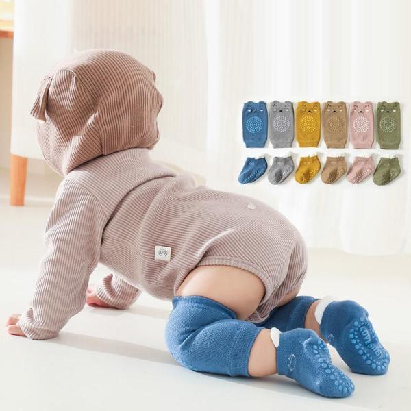 商品名: 赤ちゃん 膝当て 靴下 2点セット 幼児 ハイハイ 膝パッド プロテクター 子供 ハイハイサポーター 怪我防止 柔らかい 伸縮性 擦り傷防止 保護 子供用                            商品説明:膝パッド ...