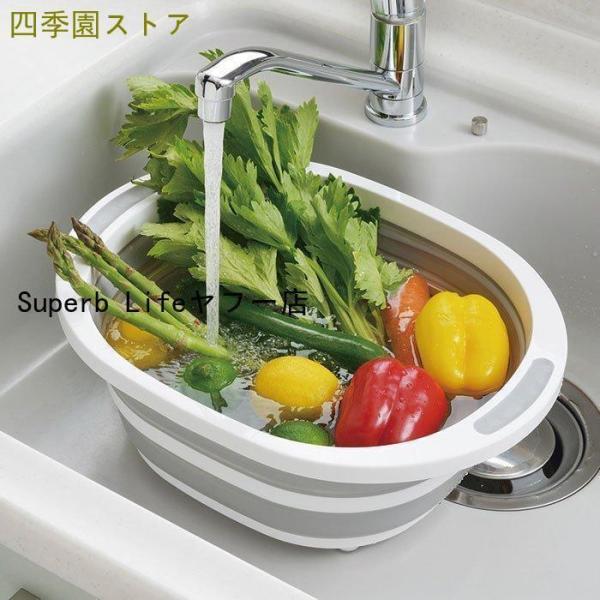 ■品名デイズ 折り畳み式洗い桶 DS-09■サイズ本体：(約)400×317×152mm折り畳み時高さ：(約)35mm■満水容量(約)8L■重量(約)525g■材質ポリプロピレン（耐熱温度120℃、耐冷温度-20℃）熱可塑性エラストマー（耐...