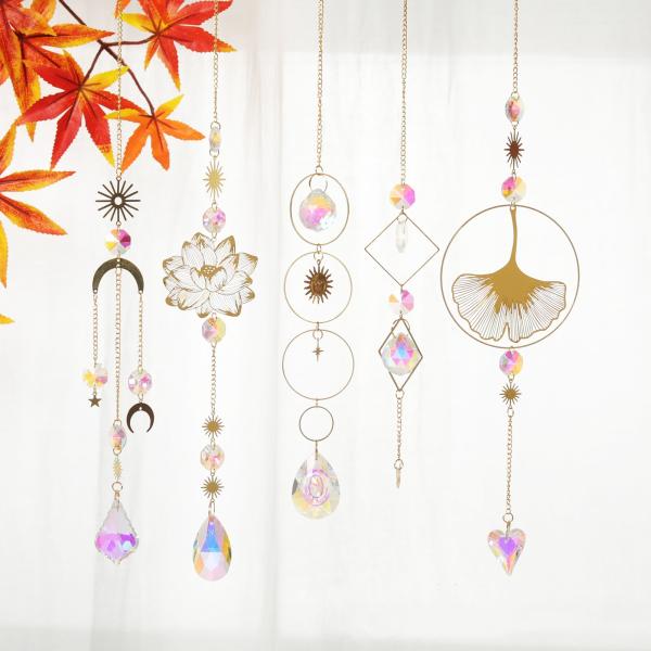 素材：亜鉛合金検索用ワード：プリズム クリスタル 植物 太陽キャッチャー 虹 バックミラー レインボーメーカー