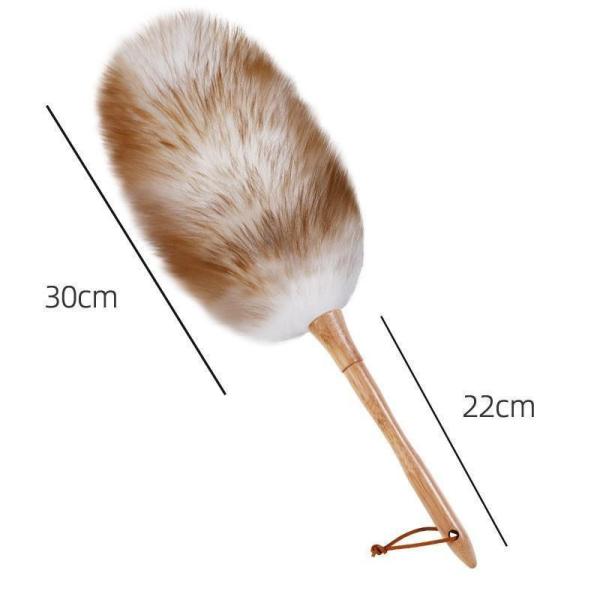 【商品仕様】材質：ウール+天然木 サイズ：全長約52cm、モップヘッド長さ約30cm。ほこり取りが高品質のウールで作られ、柔らかくて、任意の表面に擦ったり、傷ついたりすることが無く、任意の化学製品を使うことが無い。はたきは小型・軽量で疲れに...