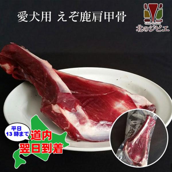 商品名　愛犬用 えぞ鹿 肩甲骨（ヘラ骨）産地　北海道産内容量　1個発送について　ヤマト運輸 冷凍便で発送いたします。賞味期限　別途記載　/　解凍後は２〜３日保存方法　商品到着後は冷凍保存(-18℃以下)して下さい。解凍・開封後はお早めにお召...