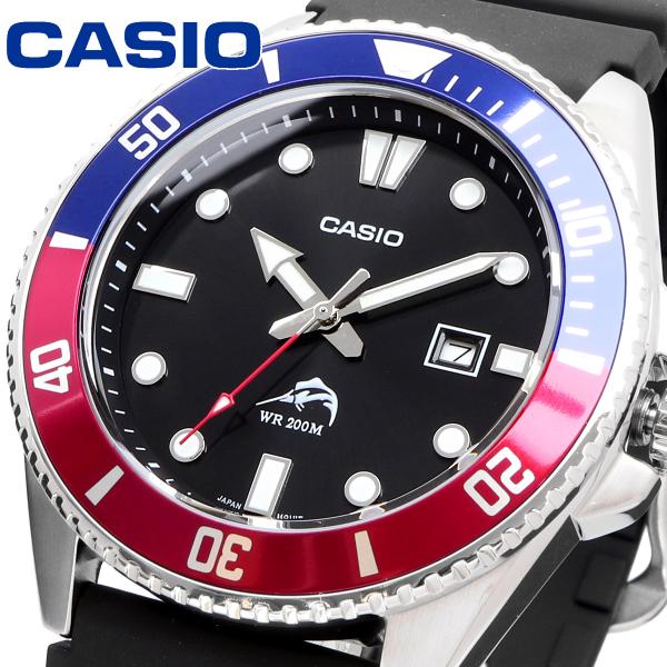 MDV-106B-1A2CASIO  日本未発売　200Mダイバーウォッチ　逆回転防止ベゼル　ねじ込み式リューズ　ブラック　ウレタン　メンズ 　　　　　　　　　　　　　クリスマスプレゼント クリスマス 2024 ギフト プレゼント 誕生日プ...