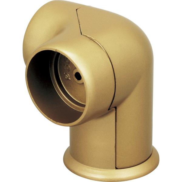 ・L字型の手すりを施工する時に。・カバー付なので、壁側取付けのねじ頭が見えません。・材質:亜鉛合金、ABS樹脂・色:ゴールド・ねじ付(壁取付用+ナベ3.5×40 3本、手すり取付用+ナベ3.5×20 4本)