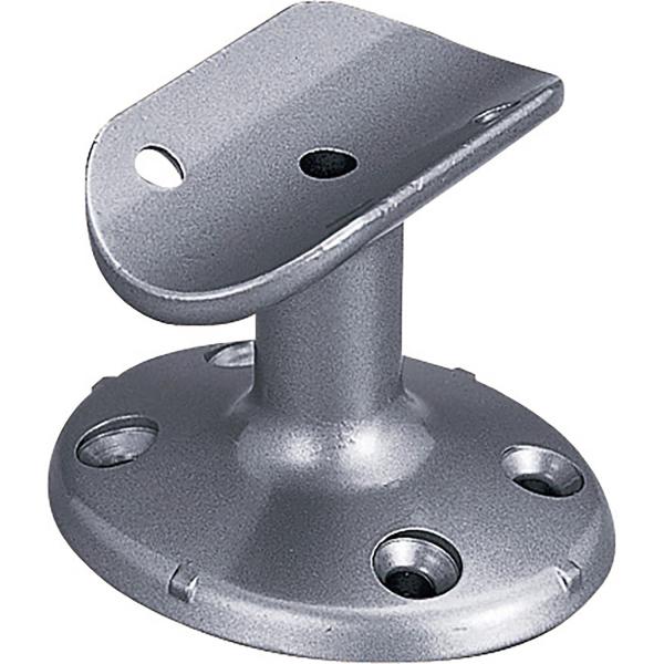 ・スタンダードな縦型ブラケットです。・材質:亜鉛合金・色:シルバー・ねじ付(壁取付用+3.5×40 4本、手すり取付用+3.5×20 2本)