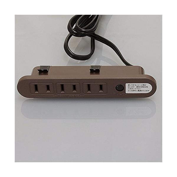 メーカー：NOATEK(ノアテック) / 株式会社ノア　　シリーズ名： 家具用コンセント　　　本体色：茶色コード色：黒色容量：1500Wまでコード種類：VFFコード1.8mうす型３ヶ口ブレーカー付コンセントワンタッチ式※ワンタッチ式（バネタ...