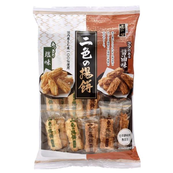[100gあたり] (醤油味) 熱量 500kcal、たんぱく質 6.7g、脂質 23.9g、炭水化物 64.4g、食塩相当量 1.3g (塩味) 熱量 559kcal、たんぱく質 5.2g、脂質 34.8g、炭水化物 56.2g、食塩相当...