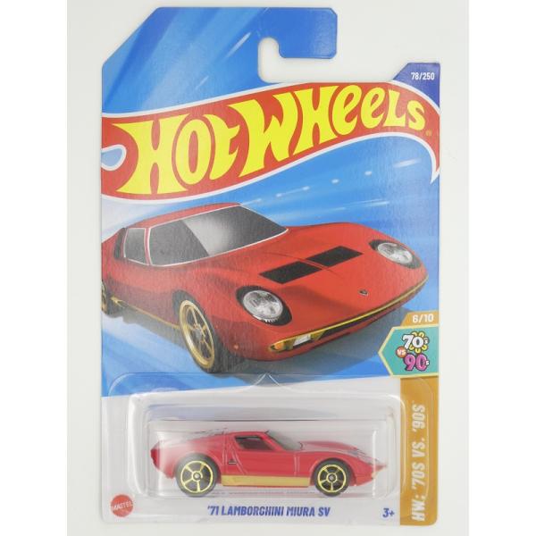 Hot Wheels☆ホットウィール 2025 78/250  HW '70S VS '90S  '71 LAMBORGHINI MIURA SVブリスターやパッケージに折れやスレ、傷みのある場合があります。量産品のため、商品に個体差や初期...