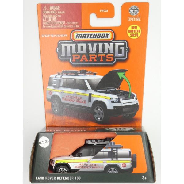 matchbox MOVING PARTS☆マッチボックス ムーヴィング パーツ  LAND ROVER DEFFENDER 130パッケージに折れやスレ、傷みのある場合があります。量産品のため、商品に個体差や初期傷、スレなどがある場合がご...