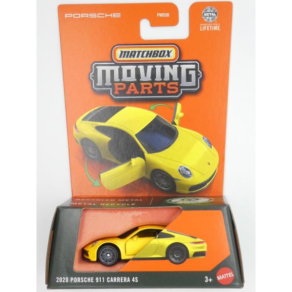 matchbox MOVING PARTS☆マッチボックス ムーヴィング パーツ  2020 PORSCHE 911 CARRERA 4Sアクション：左右ドア開閉パッケージに折れやスレ、傷みのある場合があります。量産品のため、商品に個体差や...