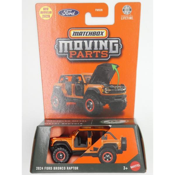 matchbox MOVING PARTS☆マッチボックス ムーヴィング パーツ  2024 FORD BRONCO RAPTORアクション：ボンネット開閉パッケージに折れやスレ、傷みのある場合があります。量産品のため、商品に個体差や初期傷...