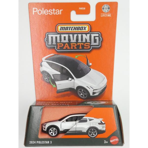 matchbox MOVING PARTS☆マッチボックス ムーヴィング パーツ  2024 POLESTAR 3アクション：左右ドア開閉パッケージに折れやスレ、傷みのある場合があります。量産品のため、商品に個体差や初期傷、スレなどがある場...