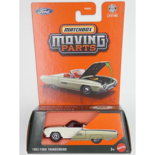 matchbox MOVING PARTS☆マッチボックス ムーヴィング パーツ  1963 FORD THUNDERBIRDアクション：ボンネット開閉パッケージに折れやスレ、傷みのある場合があります。量産品のため、商品に個体差や初期傷、ス...