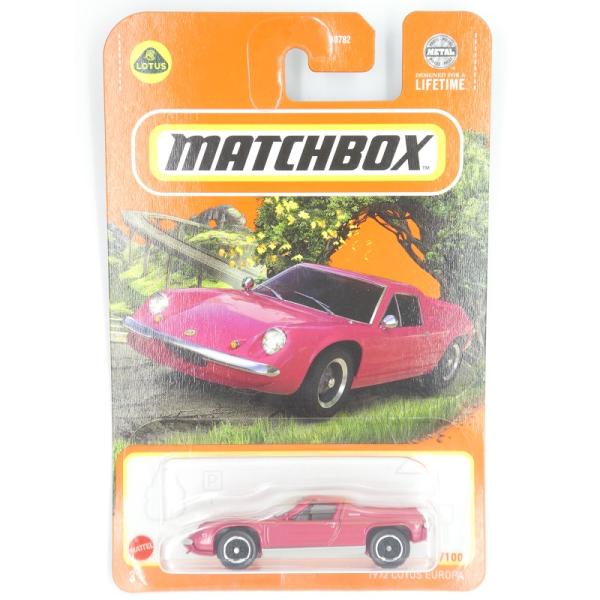 MATCHBOX☆マッチボックス 93/100  1972 LOTUS EUROPEブリスターやパッケージに折れやスレ、傷みのある場合があります。量産品のため、商品に個体差や初期傷、スレなどがある場合がございます。ご了承の上お買い求めください。