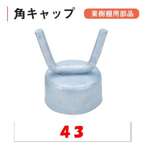 農業用の果樹棚用部品。外径42.7ｍｍパイプに使用。◆ワンポイント◆枝吊り用のキャップです。溶融亜鉛ドブメッキ仕上げをしています。メーカー：渡辺パイプ株式会社