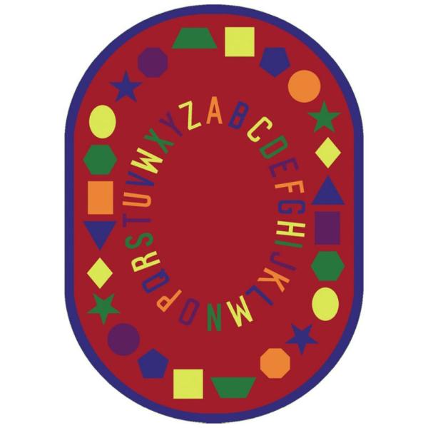 商品名: Joy Carpets 1443CC-02 ファーストレッスン レッド 5フィート4インチ x 7フィート8インチ。 楕円形100個。 STAINMASTER ナイロンマシンタフトカットパイル教育ラグ Joy Carpets 14...