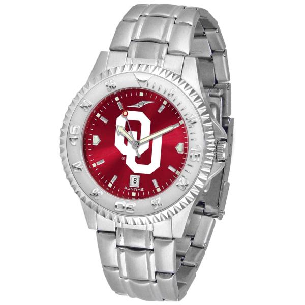 商品名: Oklahoma Sooners - Competitor スチールアノクローム SunTime Men's Collegiate Competitor 40mm Watch - Oklahoma Sooners with 20m...