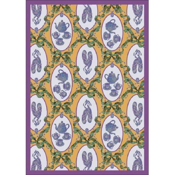 商品名:  Joy Carpets Kaleidoscope Ribbons and Bows Whimsical Area Rugs, Goldブランド: Joy Carpets商品サイズ: 3'10" x 5'4" (Rectangul...