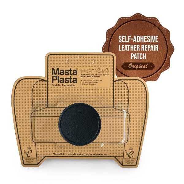 商品名: MastaPlasta Peel and Stick First-Aid Leather Repair Band-Aid for Furniture, Small Circle, 2-Inch by 2-Inch, Black b...