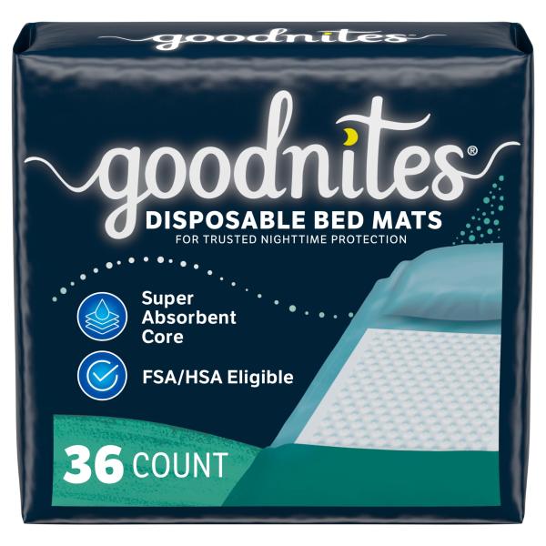 商品名:  Goodnites Disposable Bed Pads/Bed Mats for Bedwetting, 2.4 x 2.8 ft, 36 Ct (4 Packs of 9)ブランド: GoodNites商品サイズ: 9 C...
