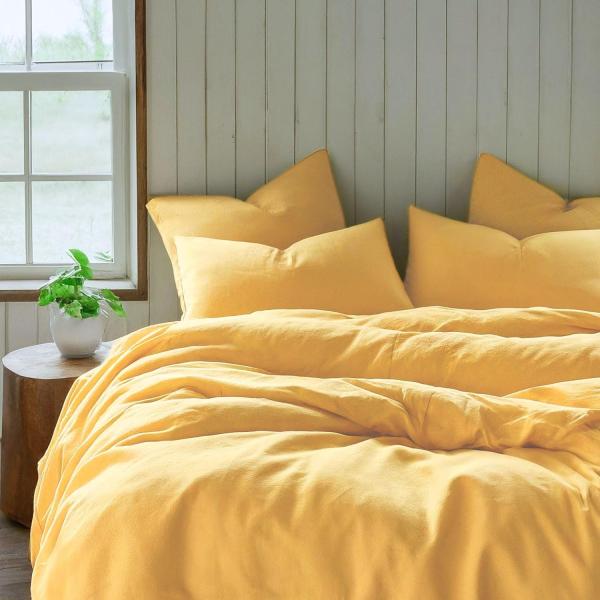 商品名: Tache カラフルなベッドシーツ3点セット キング イエロー 4 Tache Soft Solid Sunny Yellow Bed Sheet Set - Microfiber Deep Pocket Fitted and F...