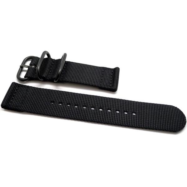 商品名: DaLuca ツーピース バリスティックナイロン NATO 腕時計ベルト ブラック (PVD バックル) 24mm Da Luca Two Piece Ballistic Nylon Watch Strap - Black (PV...