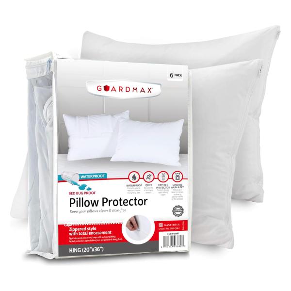 商品名: (King (20x36)) - Guardmax - Bedbug Proof/Waterproof Pillow Protector - Zippered Pillow Encasement - Quiet Pillow Co...