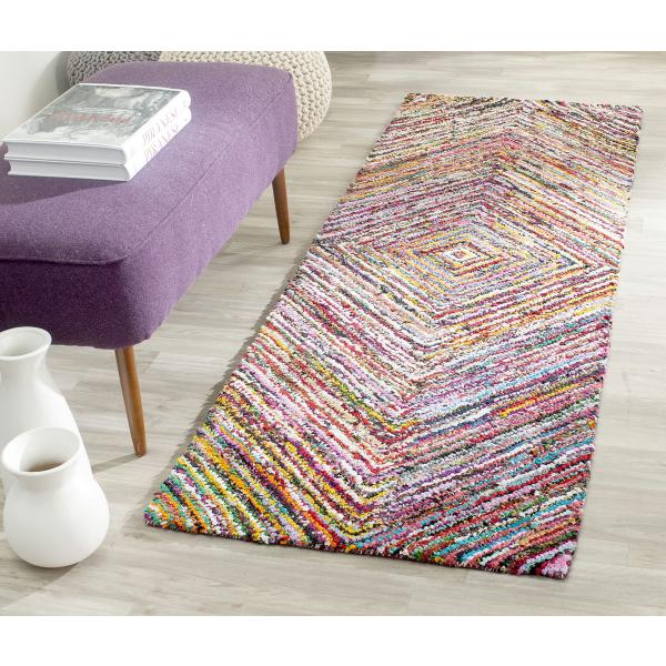 商品名:  SAFAVIEH Nantucket Collection Runner Rug - 2'3" x 10', Multi, Handmade Boho Abstract Cotton, Ideal for High Traffi...