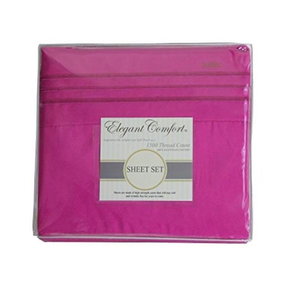 商品名: Elegant Comfort 綿1800スレッド数 しわ防止 ? エジプト品質 ウルトラソフト 豪華な4ピースベッドシーツセット 深いマチ幅最大16 cm フルサイズー多くの色 Twin/Twin XL ピンク COMIN16J...