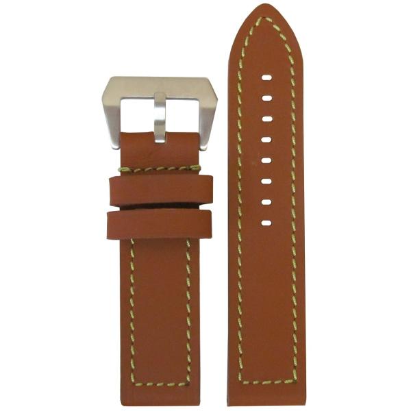 商品名: 22 mm Panatimeタンスイス防水' Anfibio ' Leather Watch Band withグリーンステッチ125 / 75 22 / 22 Panatime 22mm Tan Swiss Waterproof...