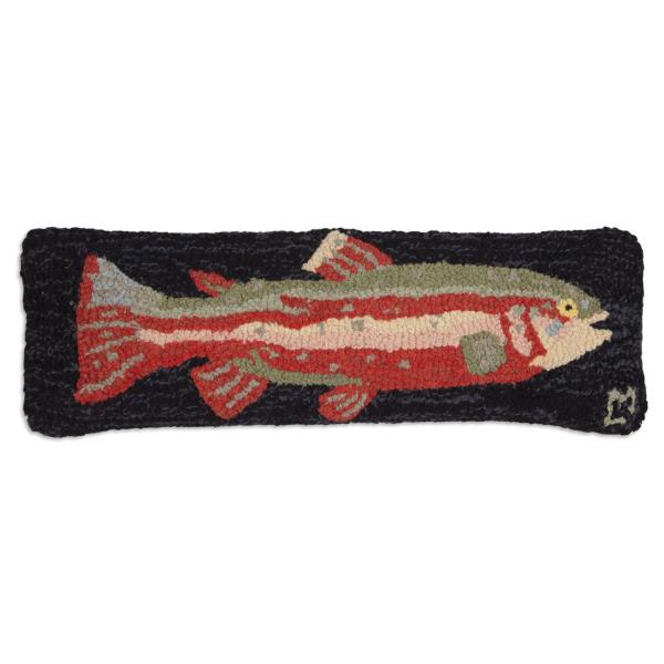 商品名: Chandler 4コーナーSteelheadトラウトレッド8 " x24 "枕 Chandler 4 Corners Artist-Designed Steelhead Trout Hand-Hooked Wool Decora...