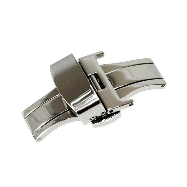 商品名: RECHERE ステンレス鋼 プッシュボタン バタフライ展開クラスプ レザーウォッチバンド/ベルト用 20mm シルバー RECHERE Stainless Steel Push Button Butterfly Deployme...