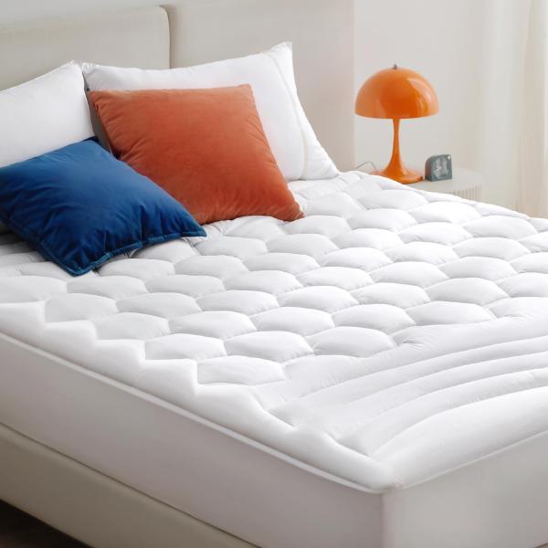 商品名: (Queen, White 1) - Bedsure Mattress Pad Queen Size Hypoallergenic - Antibacterial, Breathable - Ultra Soft Quilted ...