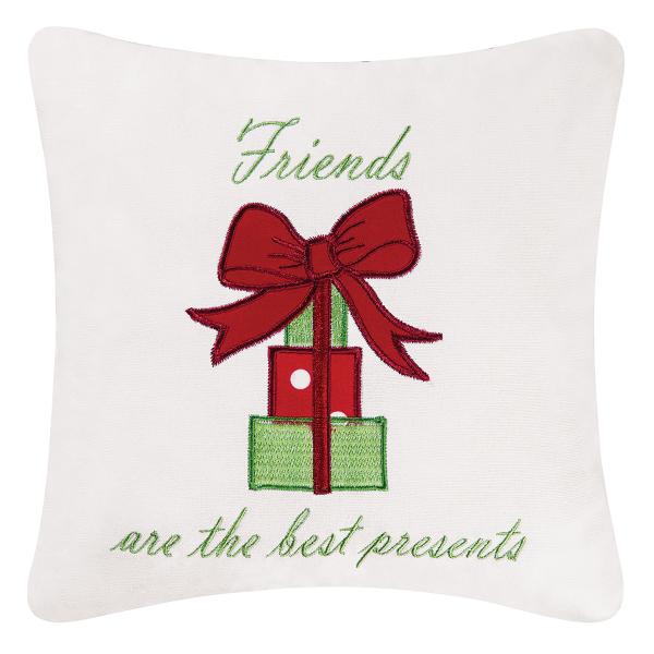 商品名: 10 "枕、Best Presents C&amp;F Home "Friends are The Best Presents Cotton Blend Small Petite Mini Christmas Embroidere...